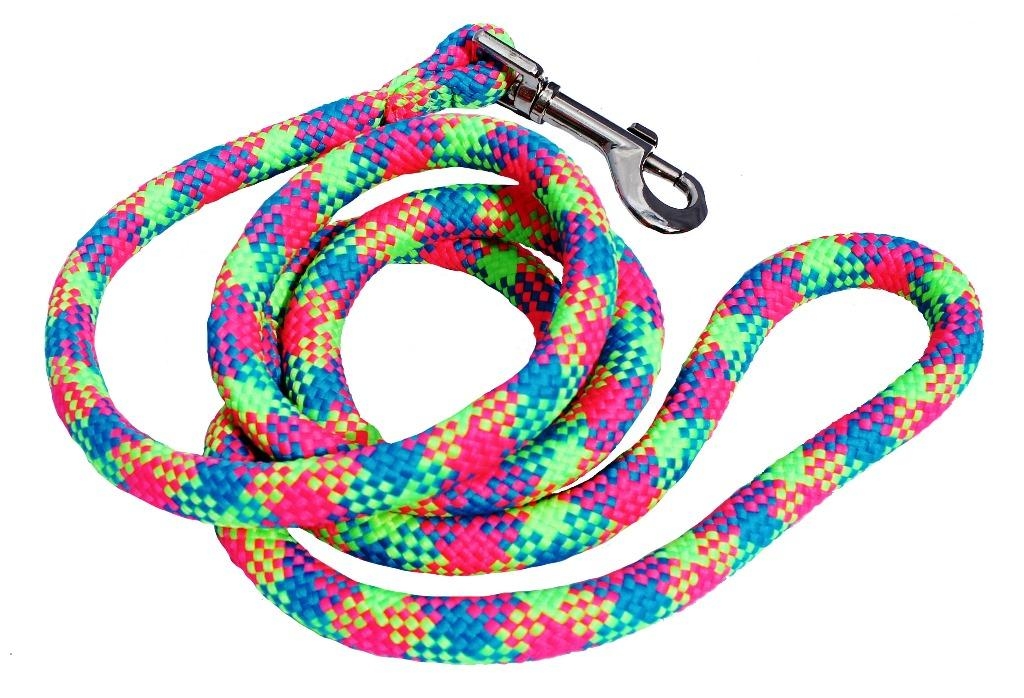 Fluorescent Blue, Yellow & Pink Braided Lead 3/4" Wide x 48" Long | PJ ...