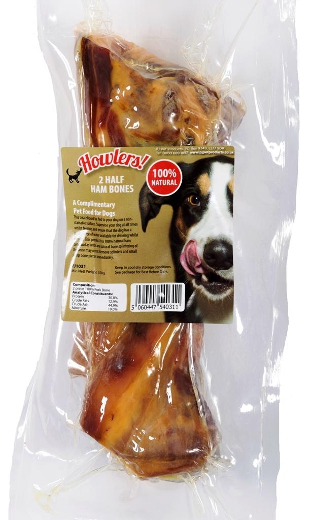 PJ1031 Howlers 2 Half Ham Bones | PJ Pet Products
